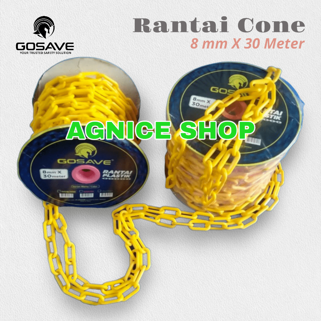 Jual ECERAN PER 1 Mtr Rantai Plastik KUNING 8MM Rantai Safety Traffic ...