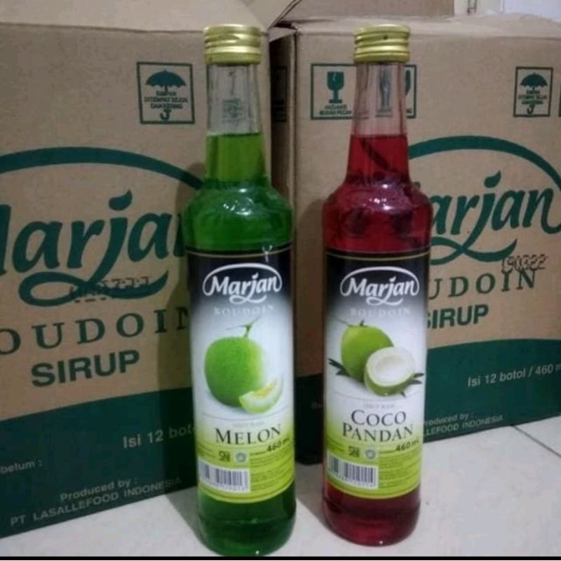 Jual Syrup Marjan Botol 460ml CocoPandan & Melon - 1 Dus isi 12 Botol ...