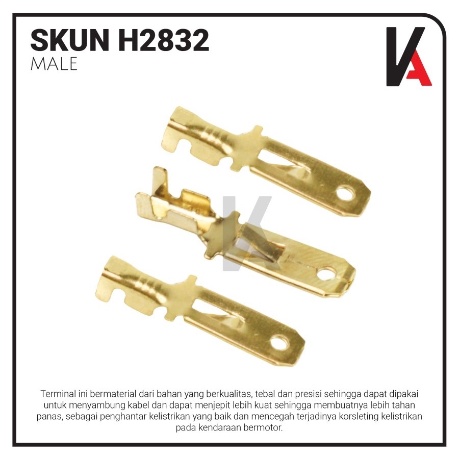 Jual Skun Konektor Gepeng Mini Cowok / Skun Male / Terminal Skun H2832 ...