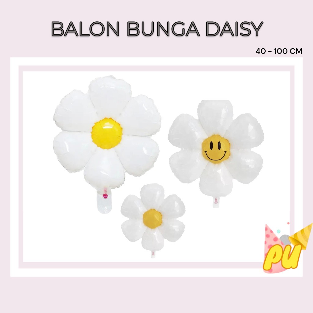 Jual Balon BUNGA DAISY / Balon Foil Bunga Daisy Putih | Shopee Indonesia