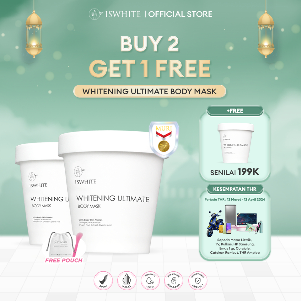 Jual [BUY 2 GET 1 FREE] ISWHITE Ultimate Body Mask | Masker Badan ...