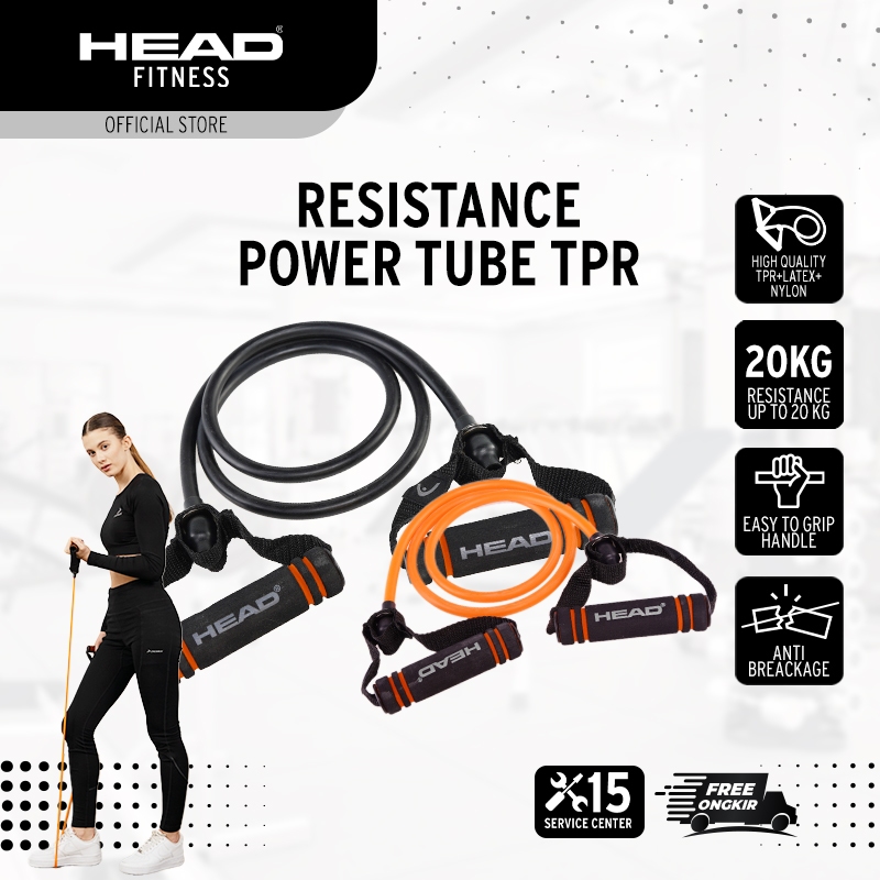 Jual Fitness Gym Band HEAD Power Resistance Tube TPR 20 kg Orange/Black | Shopee Indonesia