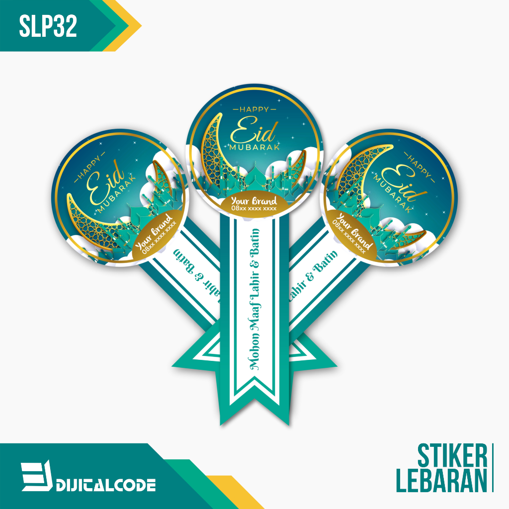 Jual SLP32 Stiker Label Parcel Toples Kue Lebaran Idul Fitri Bentuk ...