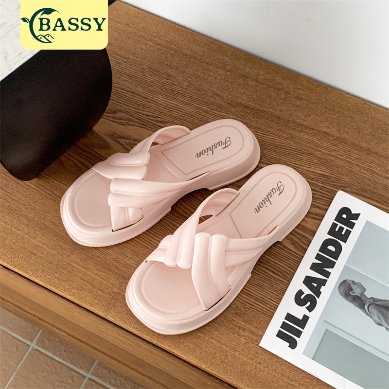 Jual Bassy Sendal Slip On Wanita Sandal Wanita Flat Sendal Karet Sandal ...