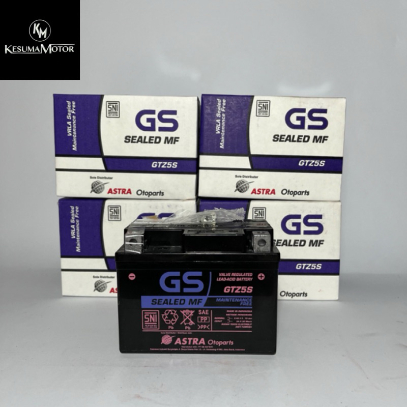 Jual AKI GS MF GTZ5S 12V 3,5A KERING ASLI ORIGINAL GS ASTRA | Shopee Indonesia