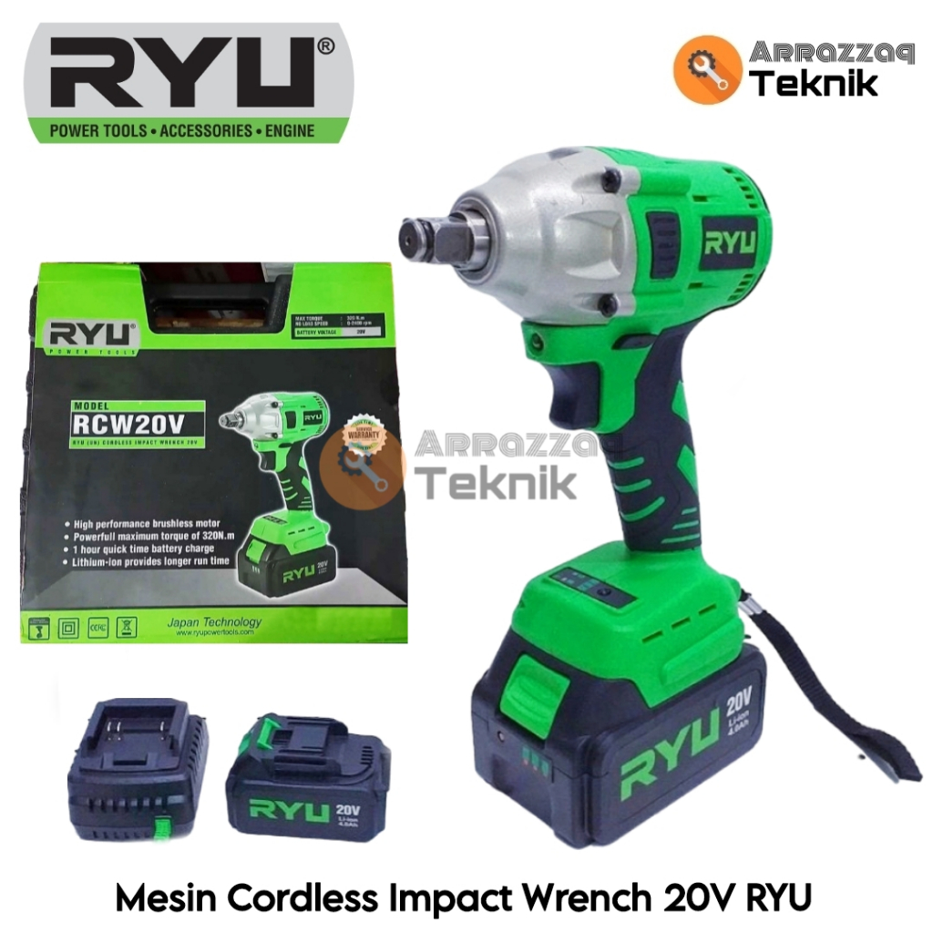 Jual RYU Mesin Cordless Impact Wrench 20V - Pembuka Baut Baterai ...
