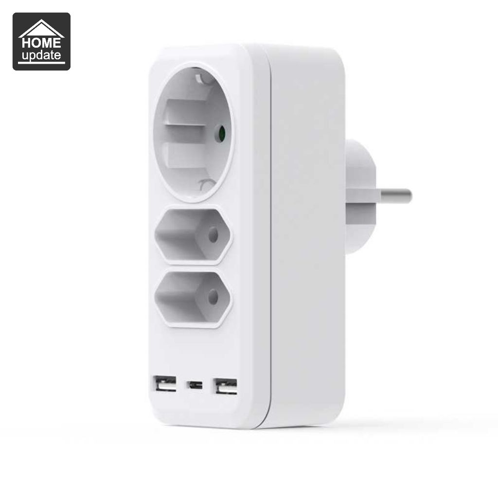 Jual colokan listrik 3 lubang steker t socket stop kontak USB Type C EU ...