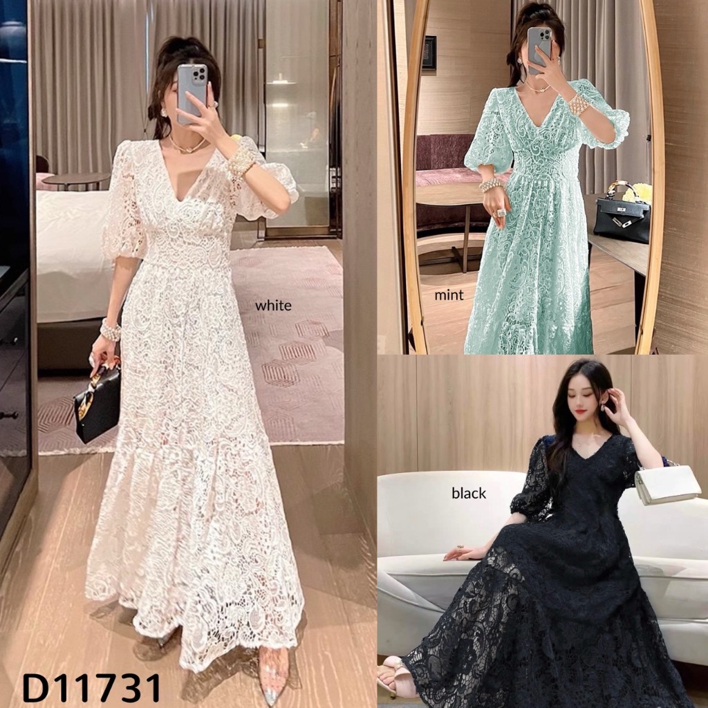 Jual [FG] Grace Premium Crochet Long Lace Dress D11731 | Shopee Indonesia