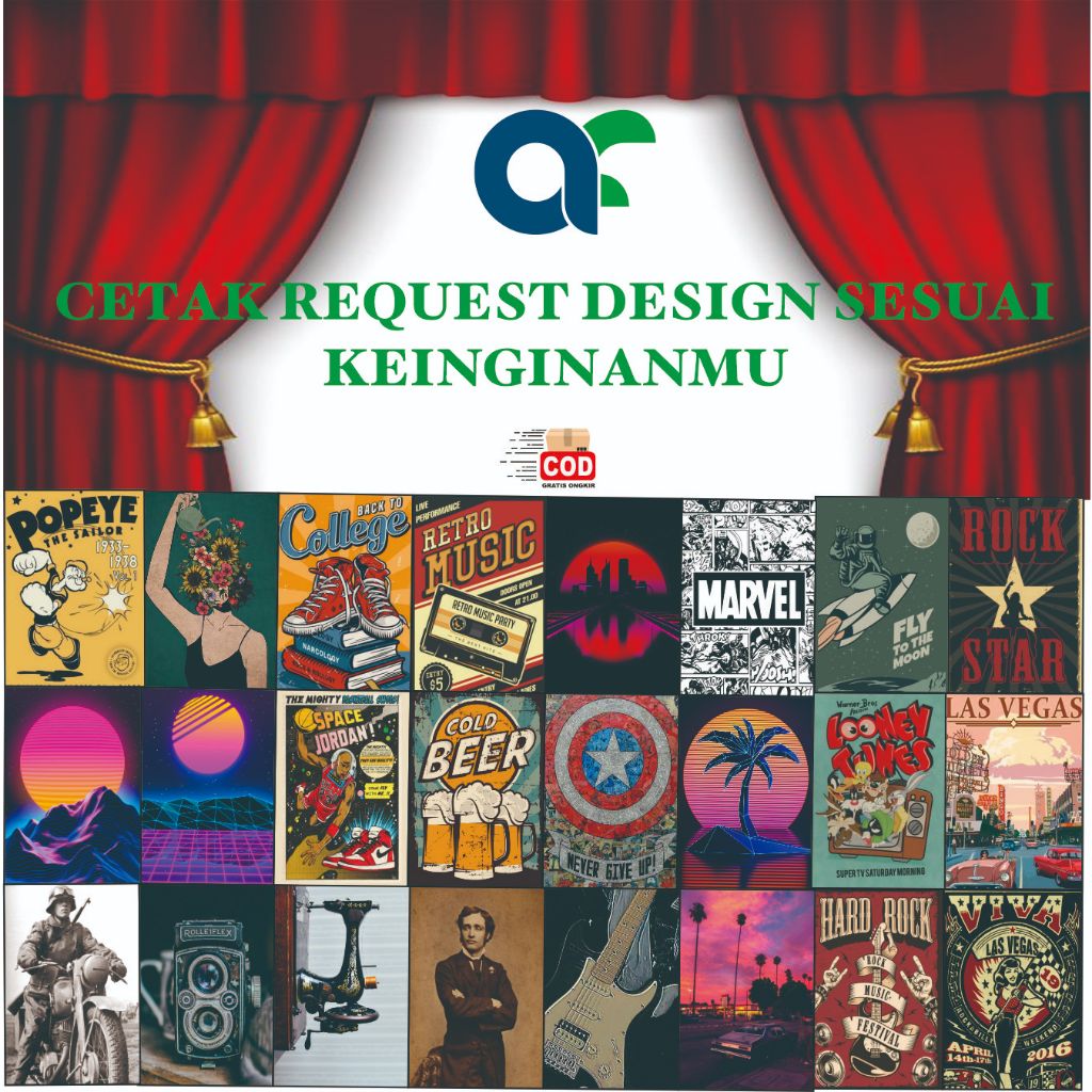 Jual CETAK POSTER DINDING CUSTOM/BEBAS DESIGN SESUAI GAYA LO/BISA ...