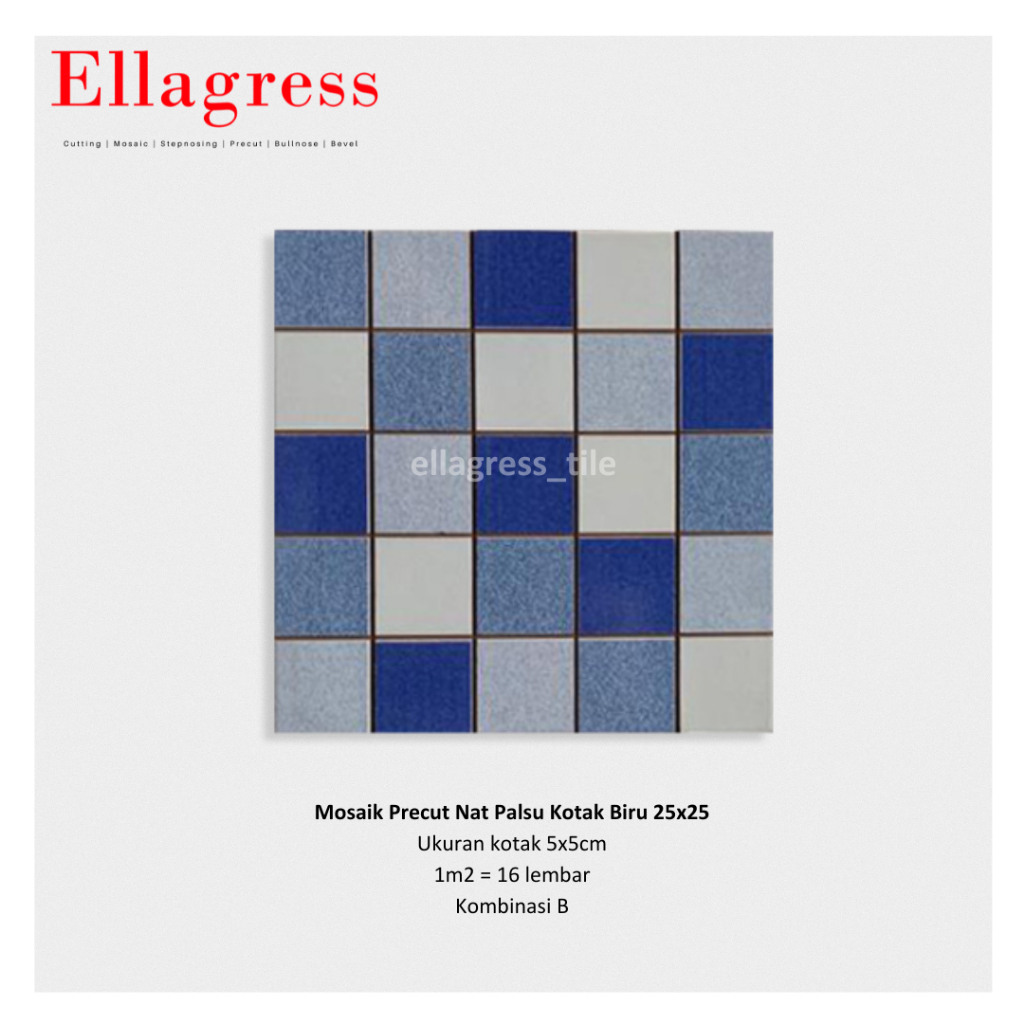 Jual Ellagress Mosaik Precut Nat Palsu Kotak Keramik 25x25 Lantai ...