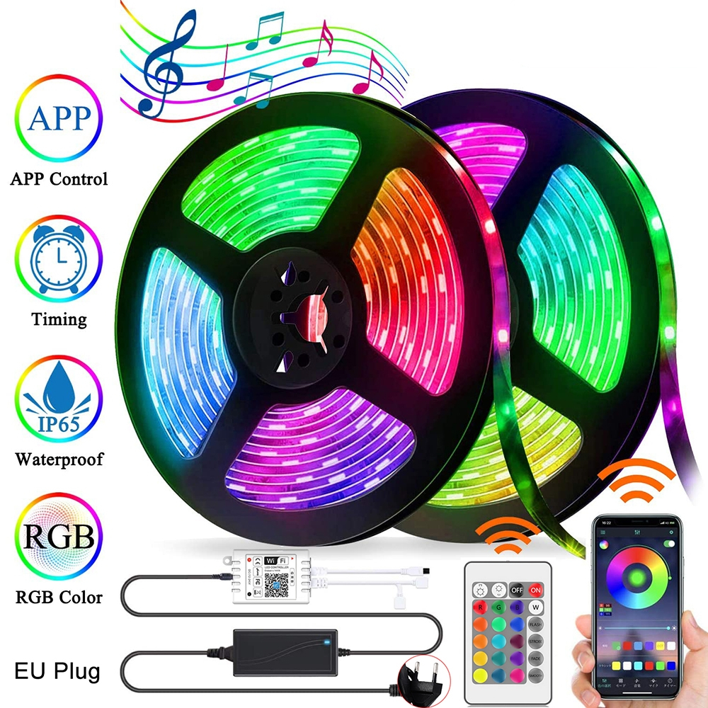 Jual Lampu Led Strip RGB Running 5/10 Meter 12V 5050 Remote Kamar Tidur ...