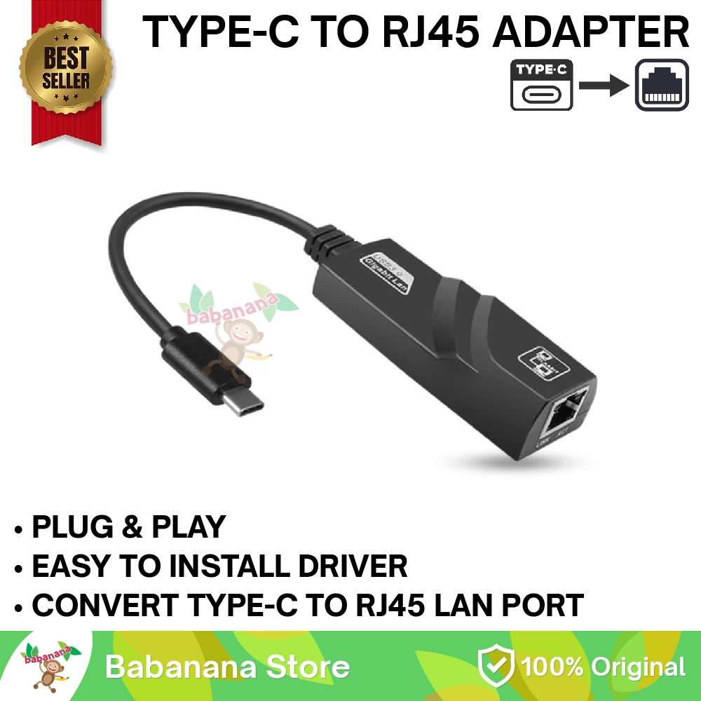 Jual TYPE-C TO RJ45 CONVERTER ADAPTER LAN ETHERNET ADAPTOR CABLE RJ 45 ...