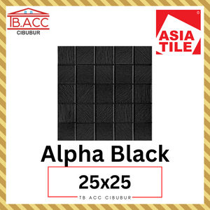 Jual KERAMIK LANTAI KAMAR MANDI HITAM ALPHA BLACK 25X25 ASIA TILE ...