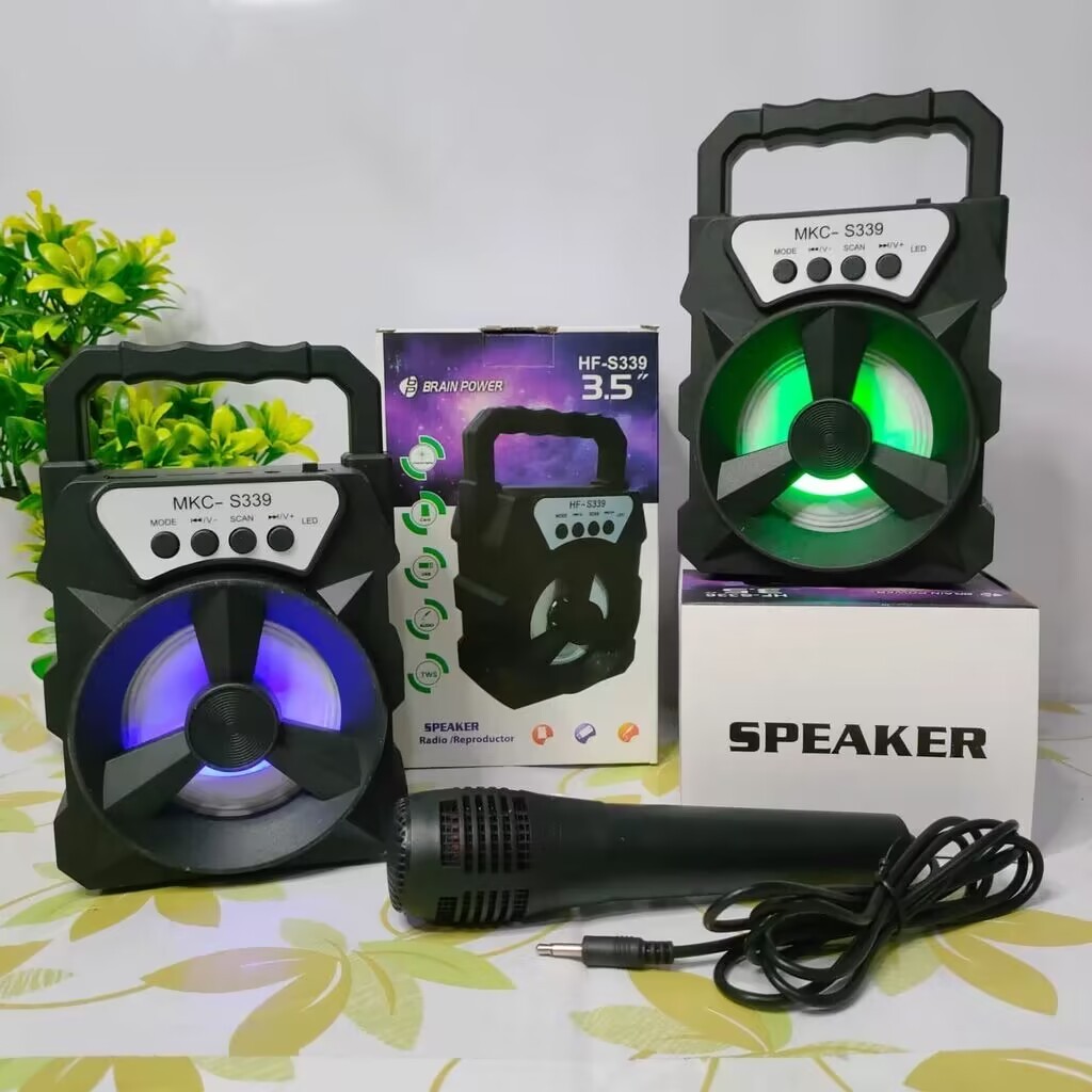 Jual Speaker Bluetooth Portable HF-S339 Speaker Karoke free mic ...