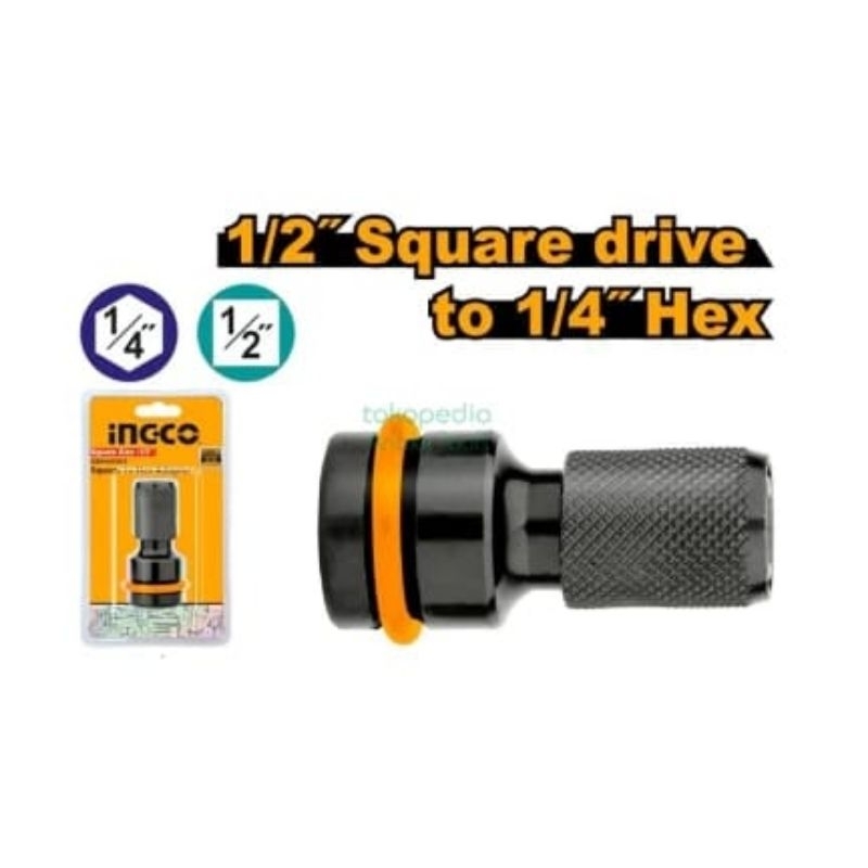 Jual Adaptor Soket Hex 1/4" Socket Adapter For Impact Wrench INGCO ABH60501 | Shopee Indonesia