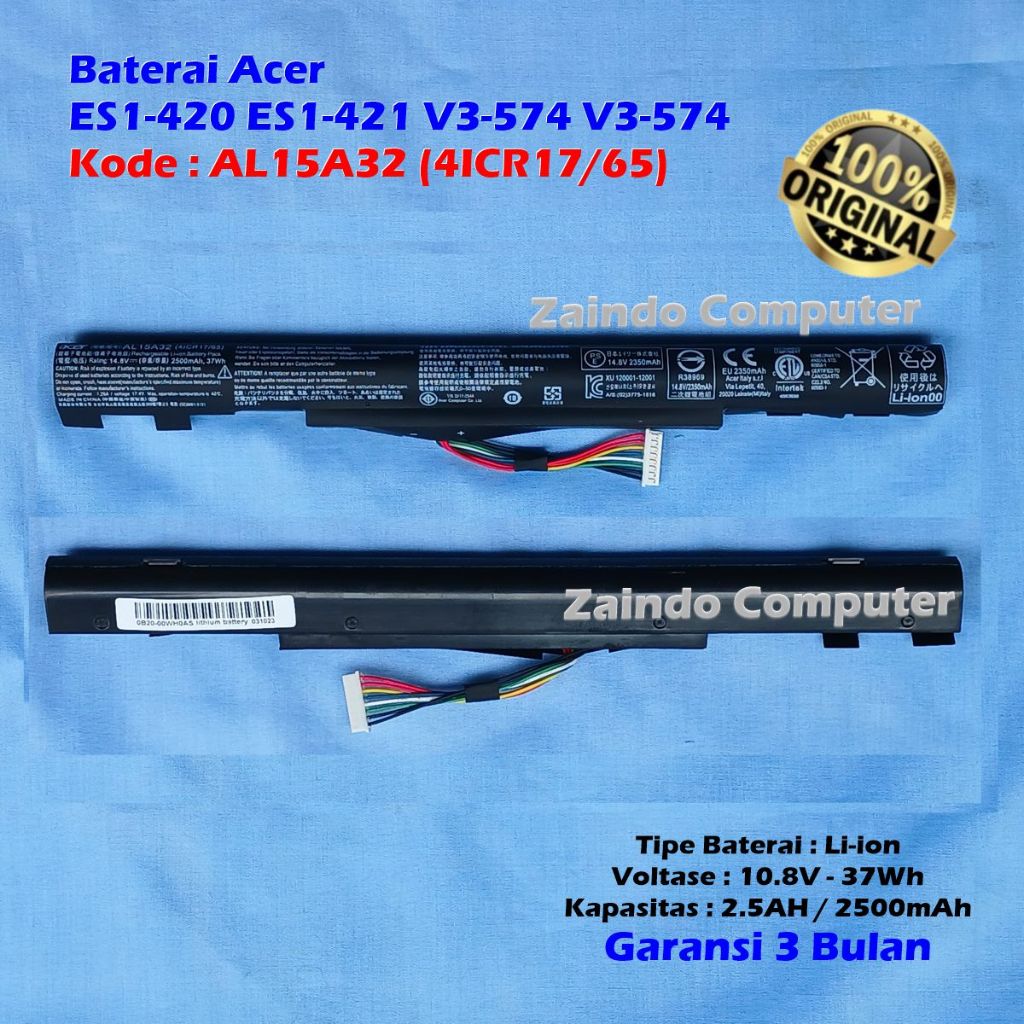 Jual ORIGINAL BATERAI ACER AL15A32 ES1-421 ES1-420 E5-422 E5-422G E5-472 E5-472G E5-473 E5-474G ...