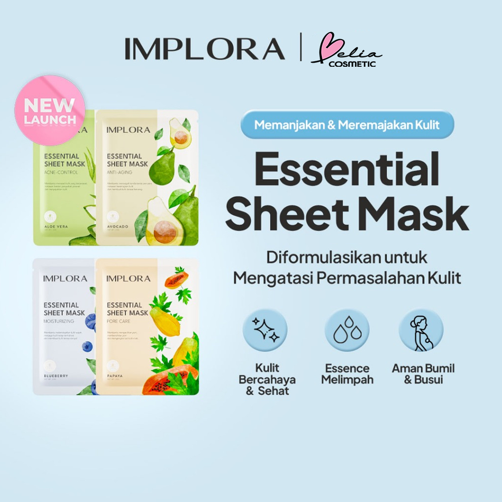 Jual BELIA IMPLORA Essential Sheet Mask | Pore Care | Anti-Aging ...