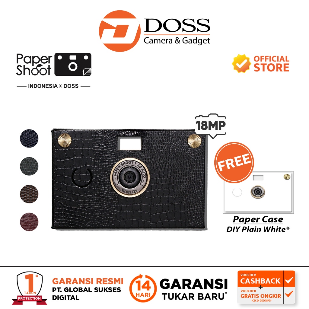 Jual Paper Shoot Leather Texture Wooden Box Camera Set 18Mp | Shopee ...