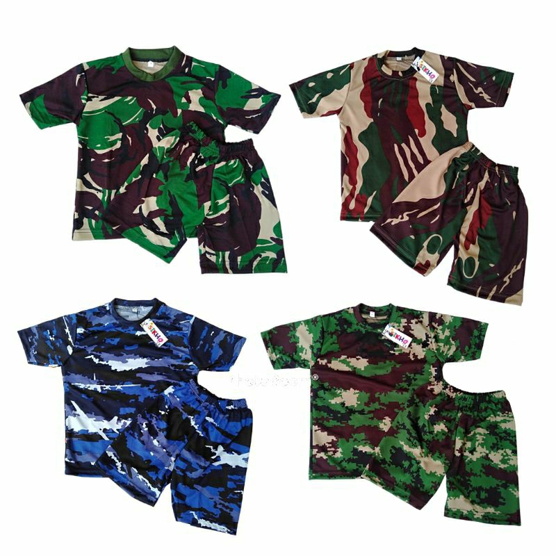 Jual Setelan anak laki laki loreng TNI usia 1-8 tahun baju tentara anak ...