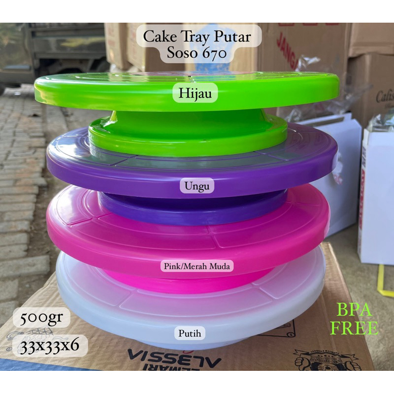 Jual CAKE TRAY PUTAR/ TATAKAN HIAS KUE PUTAR SOSO 670 + FREE KOTAK OK ...