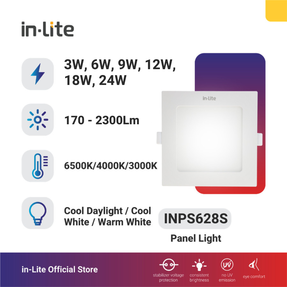 Jual In-Lite LED Lampu Plafon Downlight Panel Inbow INP628S 3 Watt - 24 ...