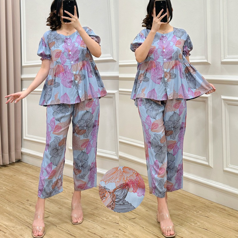 Jual Amariel Tiana OneSet Piyama Setelan Baju Tidur Nyaman Bumil Busui ...