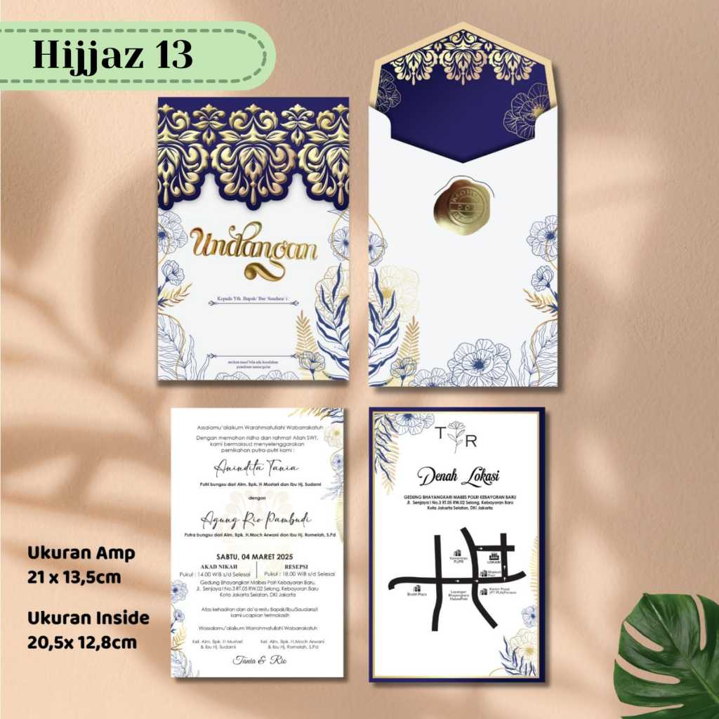 Jual [BISA 10 PCS] Undangan Pernikahan Warna Navy Hard Cover Papan ...
