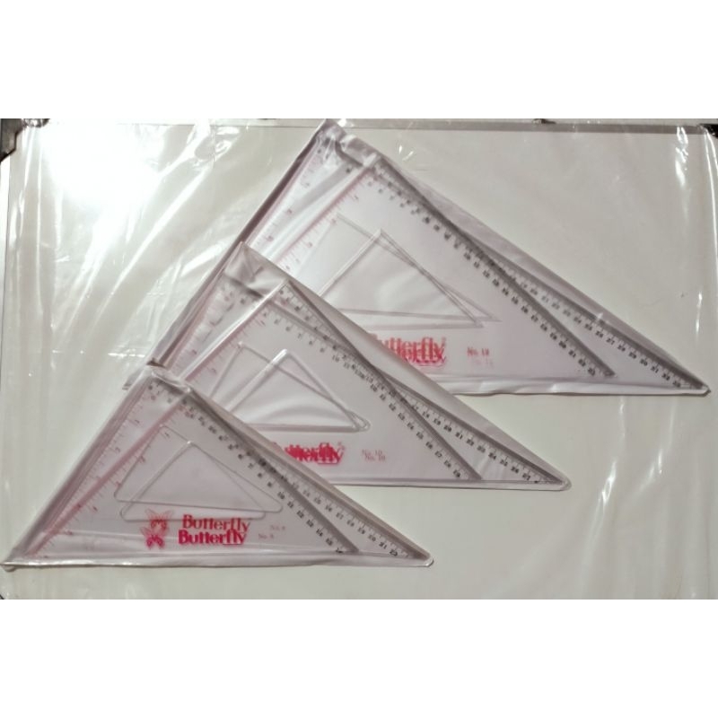 Jual Penggaris Segitiga Butterfly No. 8-12 / Triangle Ruler | Shopee ...