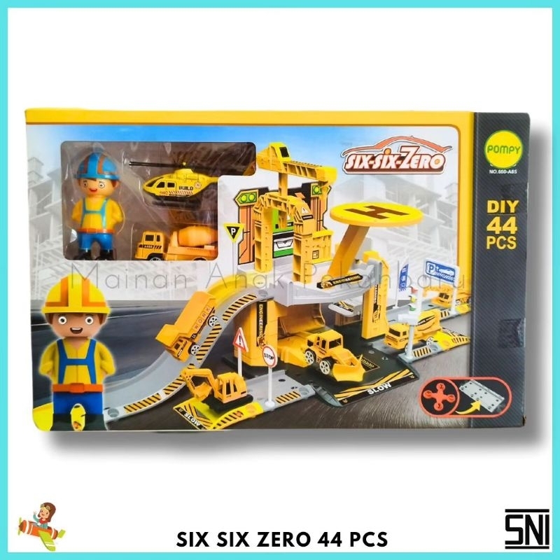 Jual Mainan Anak Tracker Alat Berat DIY Six Six Zero 44pcs Engineering ...