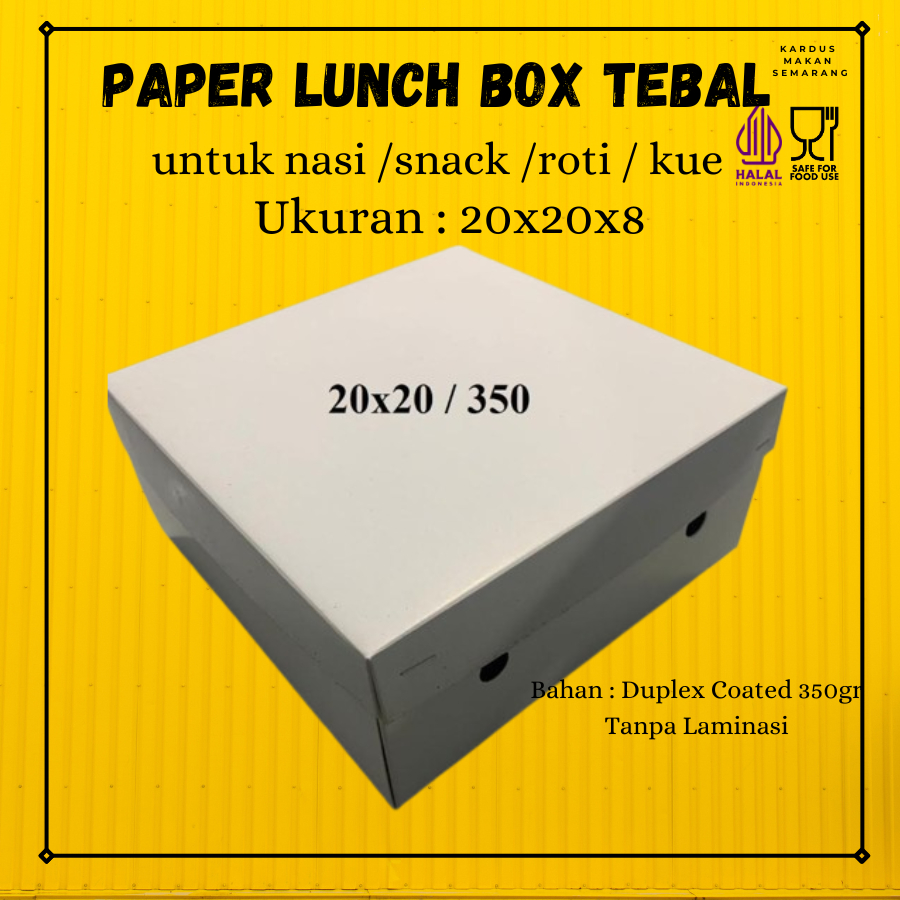 Jual Dus Makanan 20 x 20 Roti Box Berkat Kardus Kue Coated Tebal 350 / ...