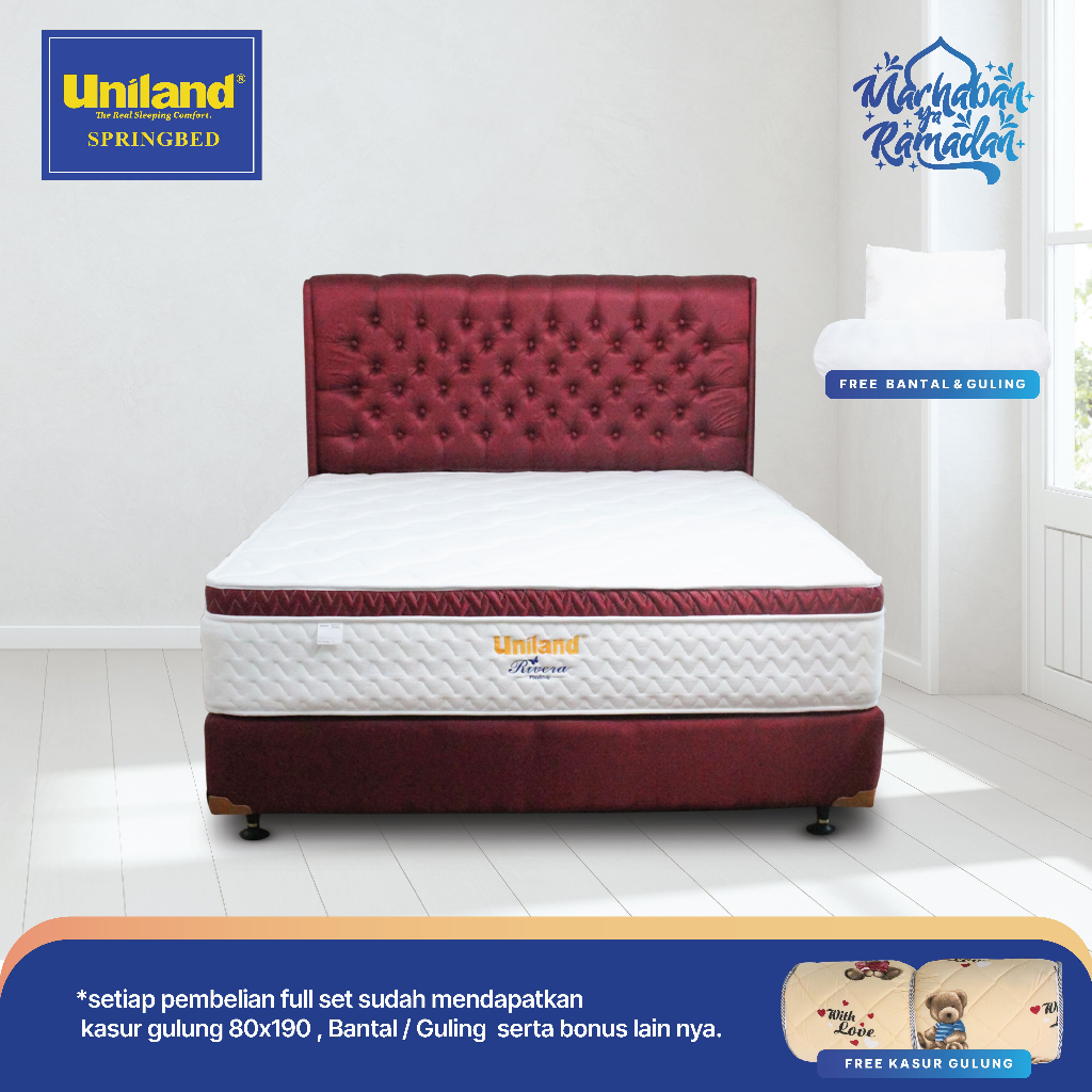 Jual Uniland Springbed Rivera Plushtop Spring Bed Full Set | Shopee ...