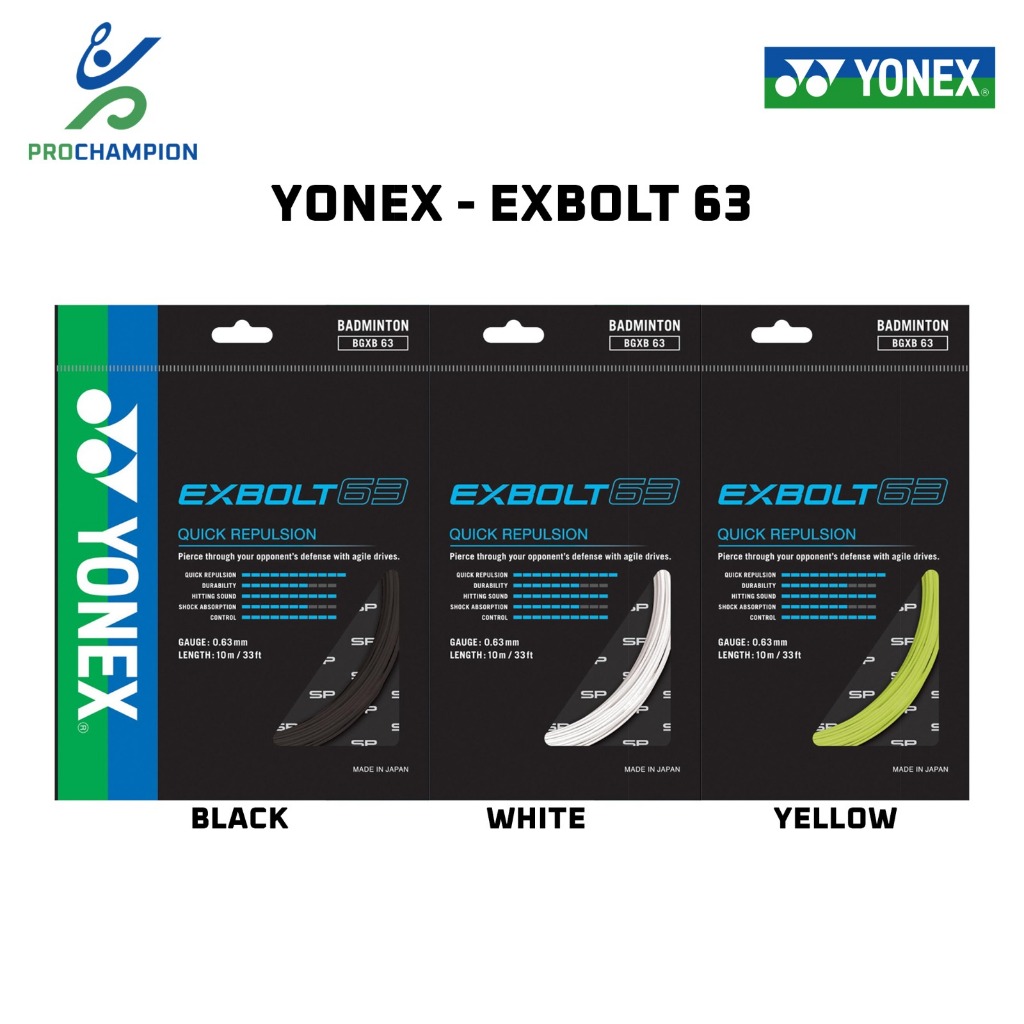 Jual YONEX BG XB 63 EXBOLT 63 SP SENAR BADMINTON ORIGINAL | Shopee ...
