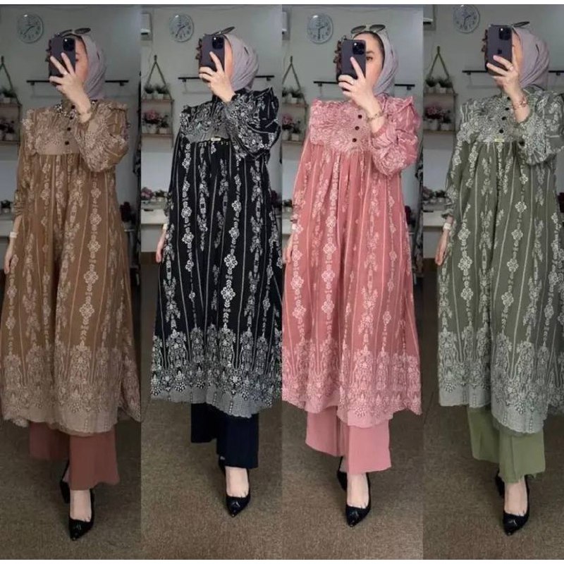Jual SETELAN TUNIK KATUN DESTINA BUSUI / ONE SET TUNIK ETNIK / SETELAN ...