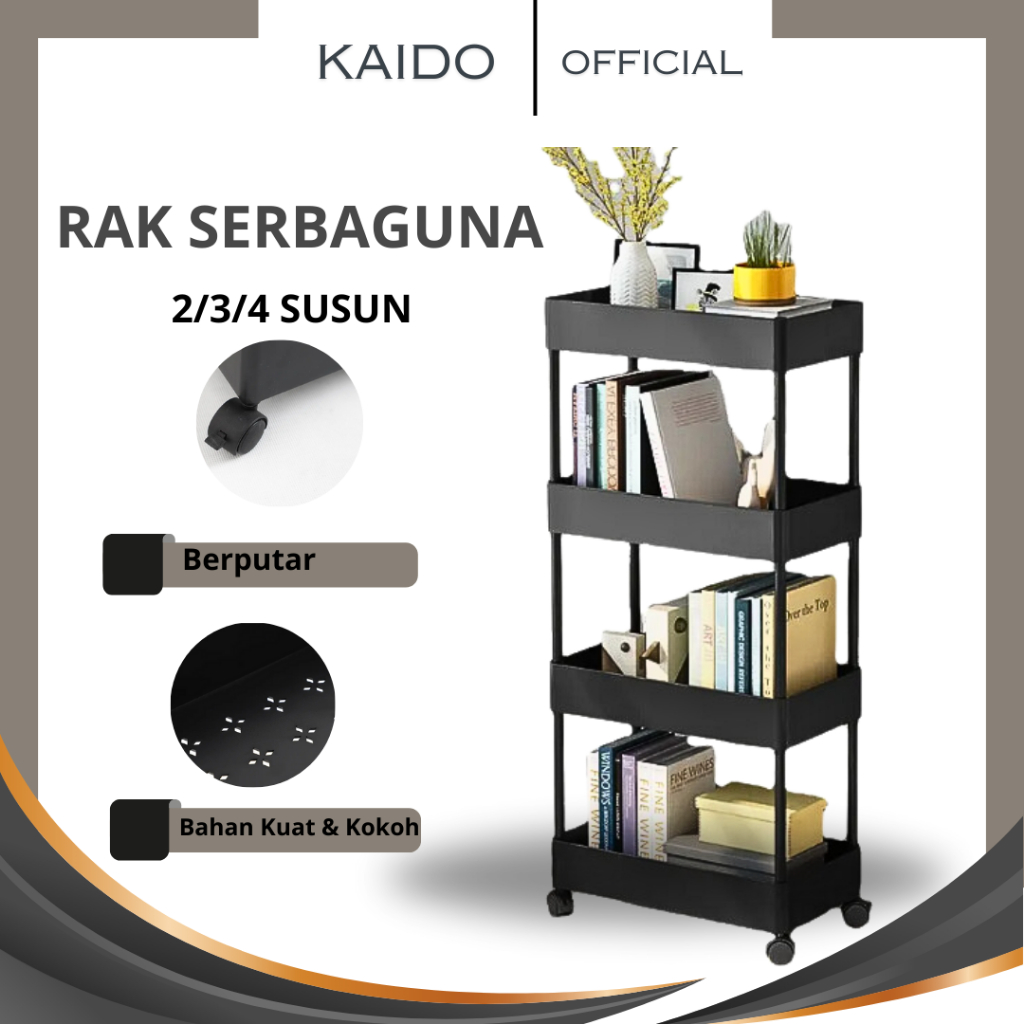 Jual Rak Serbaguna 2 3 4 Susun Dilengkapi Roda Rak Dapur Rak Toilet ...