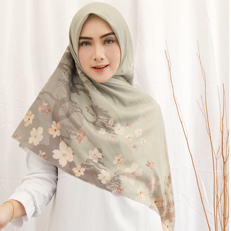 Jual KENES SCARF - [Syari KS3 Hijau Sage 130x130] Hijab Kerudung Segiempat Voal Spesial Premium ...