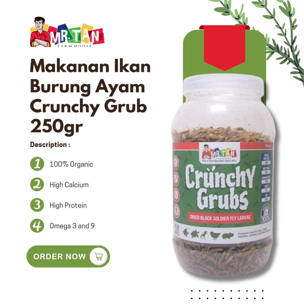 Jual MRTAN Makanan Ikan Burung Ayam Crunchy Grub 250gr | Shopee Indonesia
