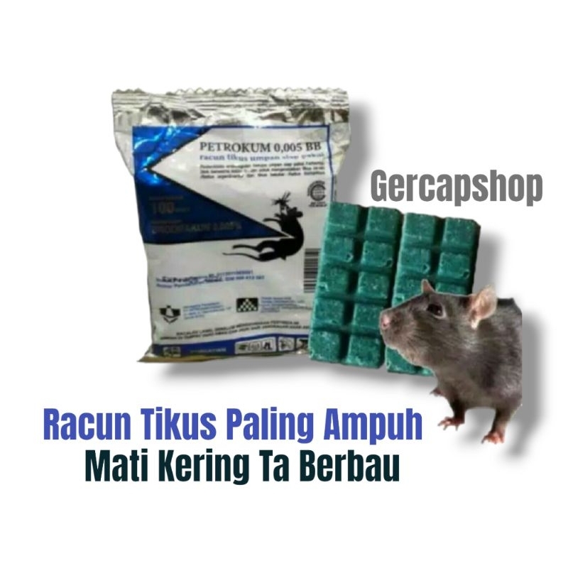 Jual [isi 20pcs] Racun Tikus Original Petrokum Mati Kering Mati ta ...