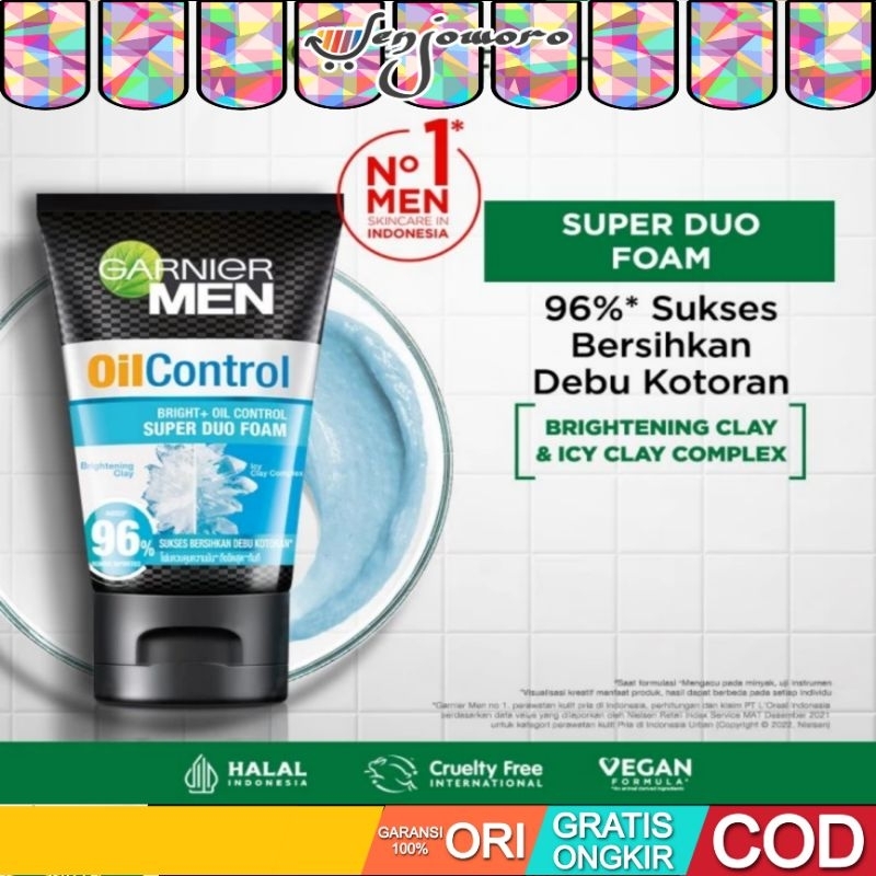 Jual GARNIER MEN Oil Control Bright + Oil Control Super Duo Foam 100 ml ...