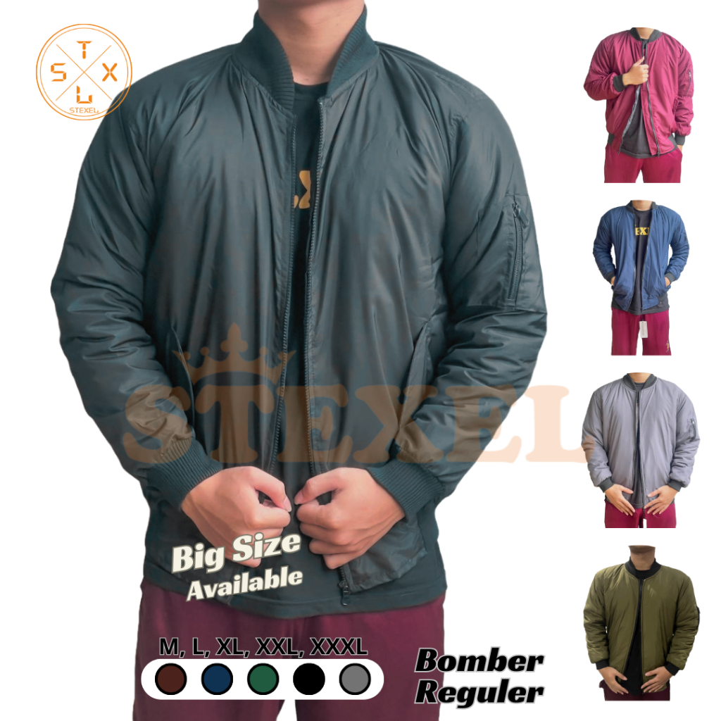 Jual Jaket Pria Big Size Jumbo Bomber Reguler Puring adem Sporty ...