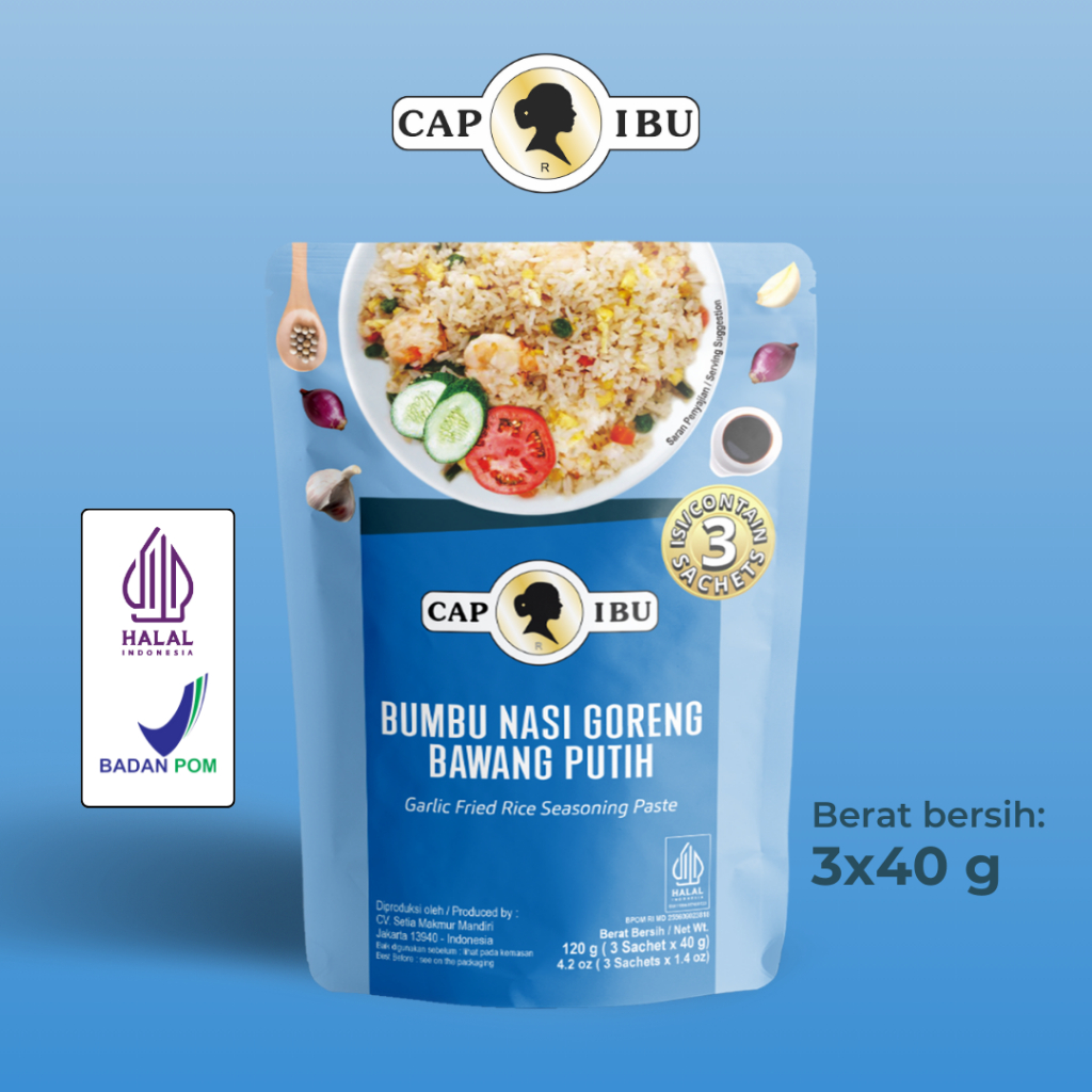 Jual CAP IBU Bumbu Nasi Goreng Bawang Putih Pouch Sachet 40g x 3 pcs ...