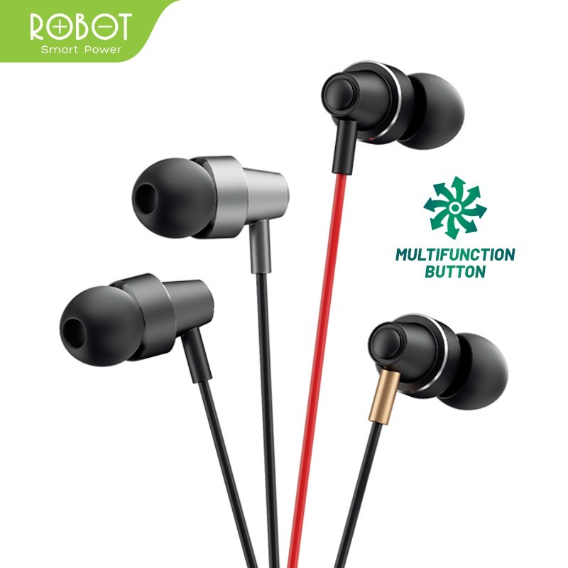 Jual ROBOT Headset Earphone RE240S In-Ear Deep Rich Bass Metal Wire ...