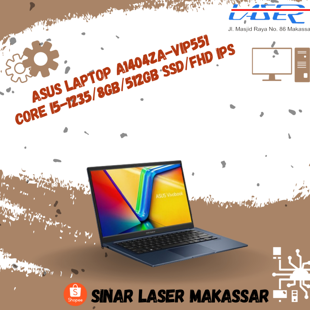 Jual LAPTOP ASUS VIVOBOOK A1404ZA VIPS551 CORE I5 1235 8GB 512GB SSD ...