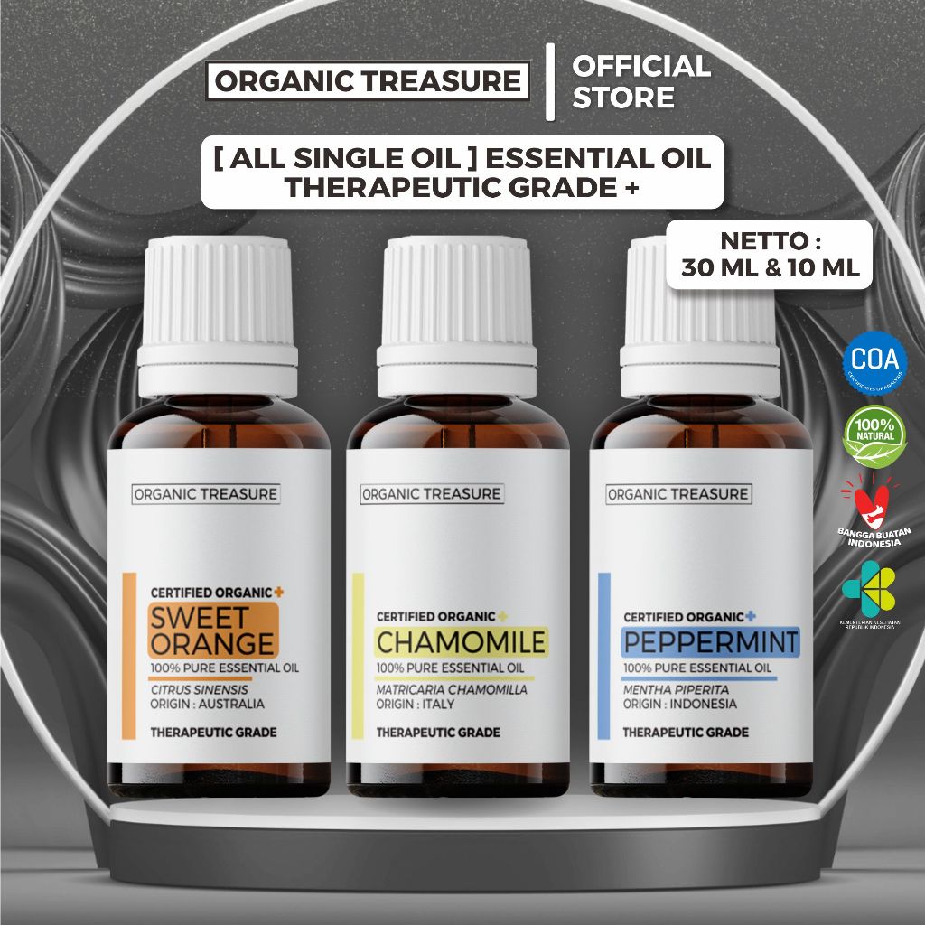 Jual [SINGLE OIL] ORGANIC TREASURE - Essential Oil Therapeutic Grade+ ...