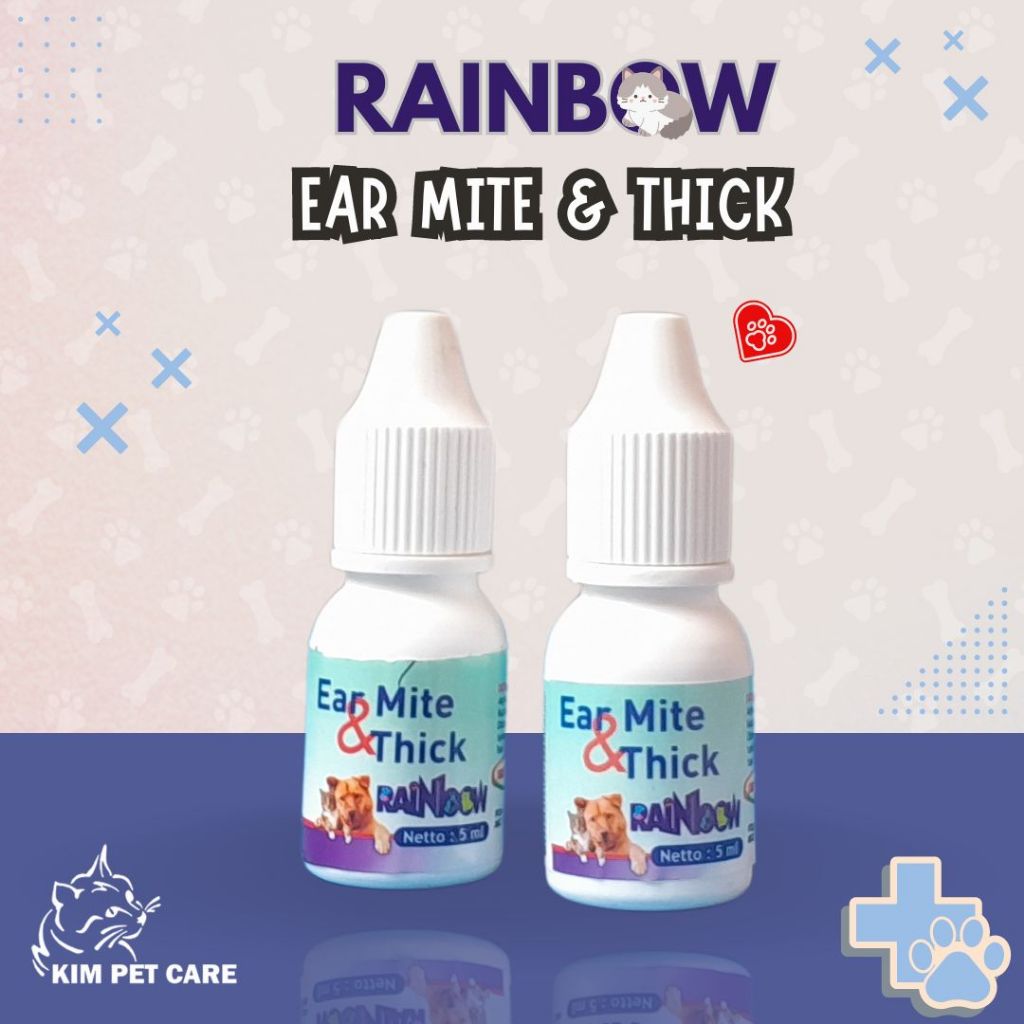 Jual Rainbow Ear Mite & Tick 5 ML (Obat Kutu Tanpa Infeksi Telinga ...