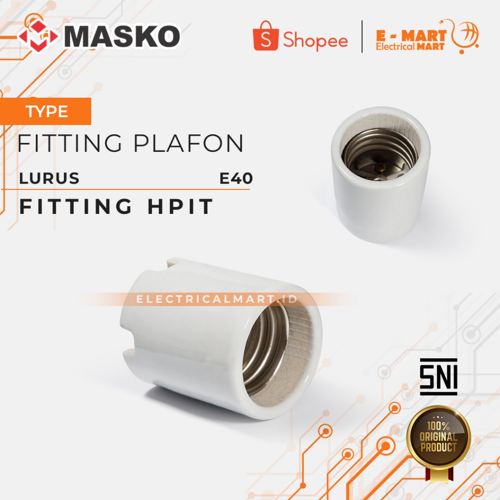 Jual MASKO Fitting Plafon KERAMIK Lurus E40 Fitting HPIT | Shopee Indonesia