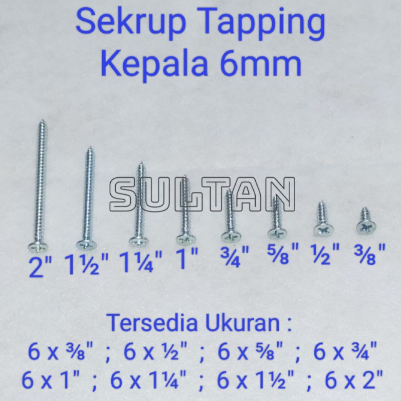Jual Sekrup Skrup Tapping Screw JF Kayu Kepala 6 mm , Harga 1 Bks ...