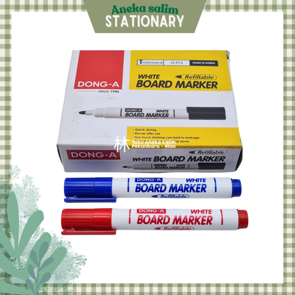 Jual Anekasalim - Spidol / White Board Marker Dong-A biru merah ...