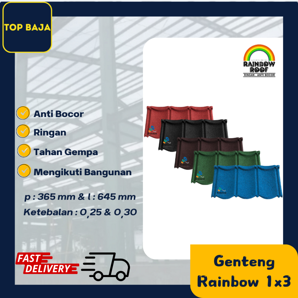Jual Genteng Metal Pasir Rainbow Klasik 1x3 Tebal 0.35 mm ARISTA ROOF ...