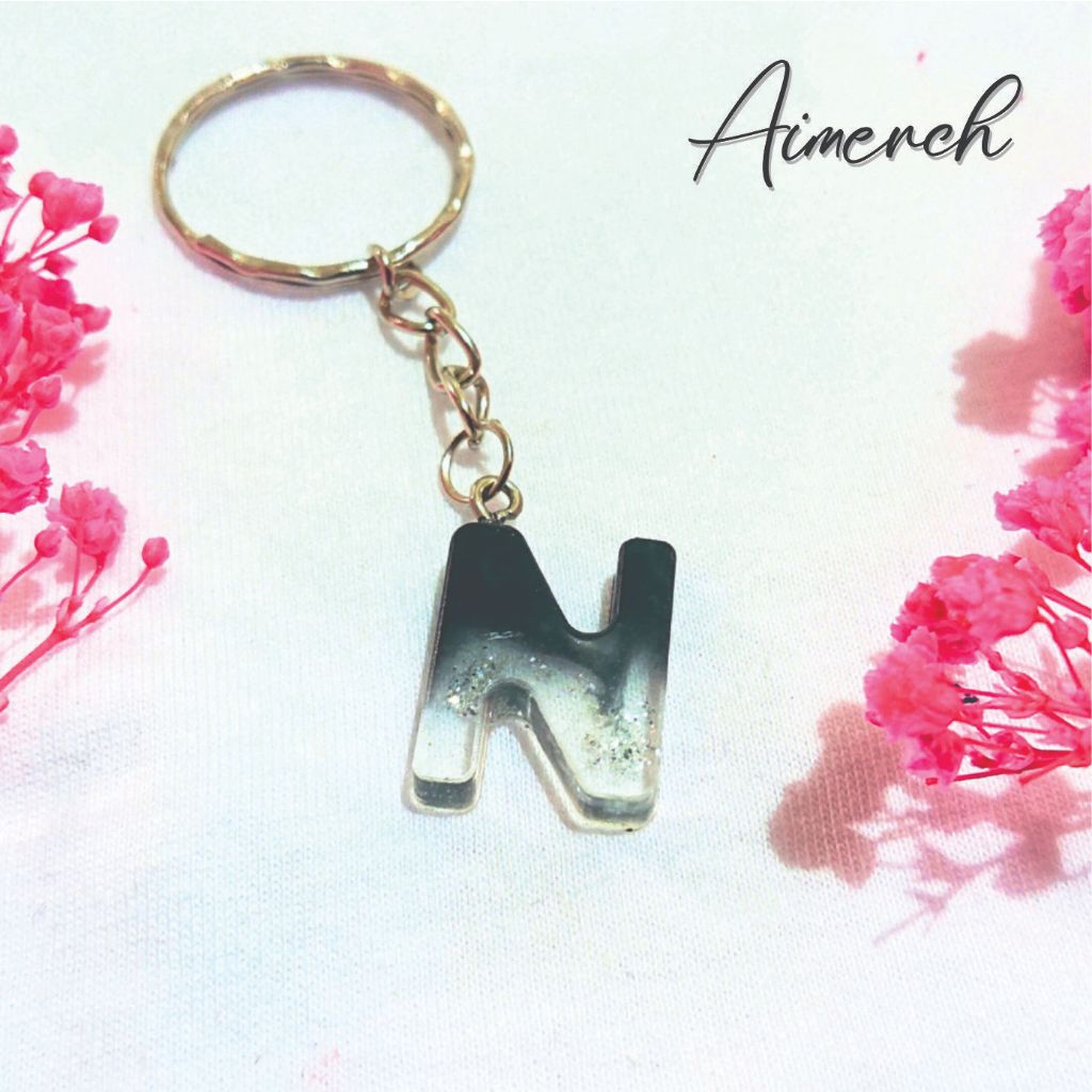 Jual GANTUNGAN KUNCI RESIN MINI INISIAL NAMA RESIN KEYCHAIN LUCU ...