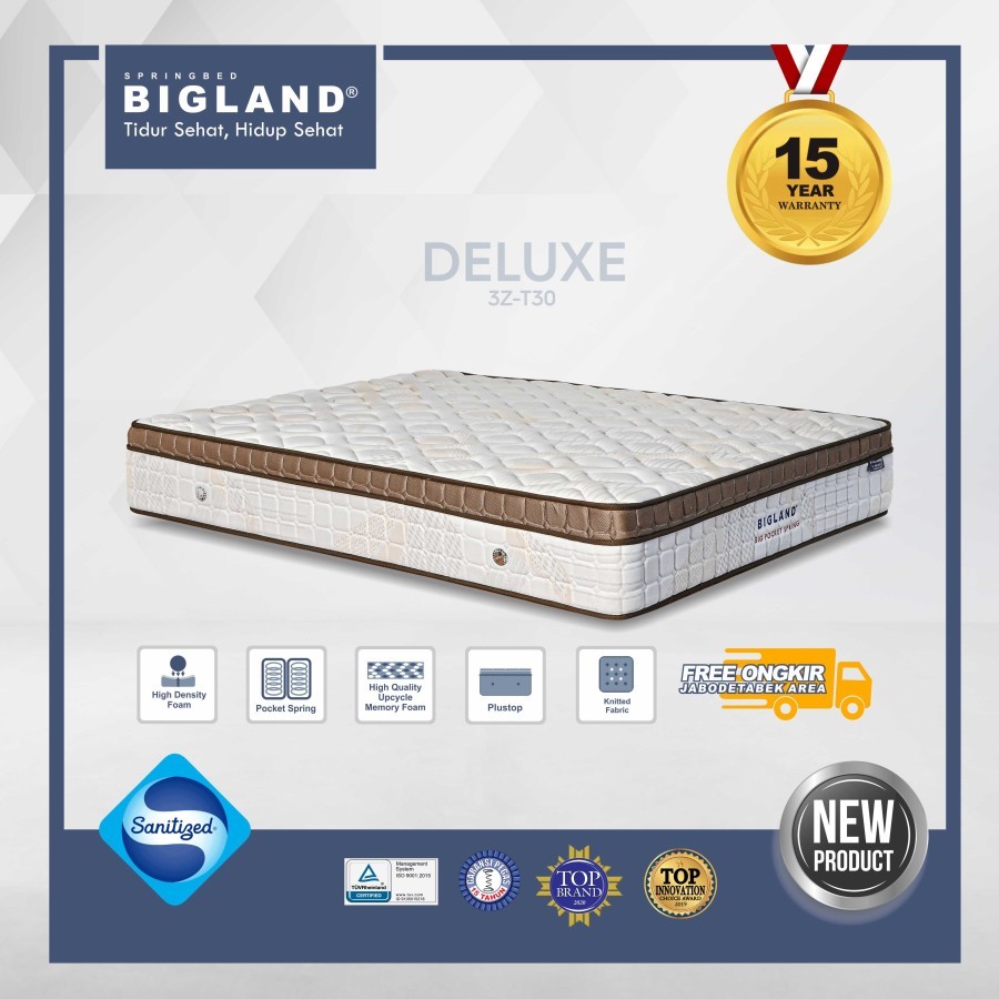 Jual Bigland Springbed DELUXE Plushtop Spring Pocket 3Z-T.30 | Mattress Only | Shopee Indonesia